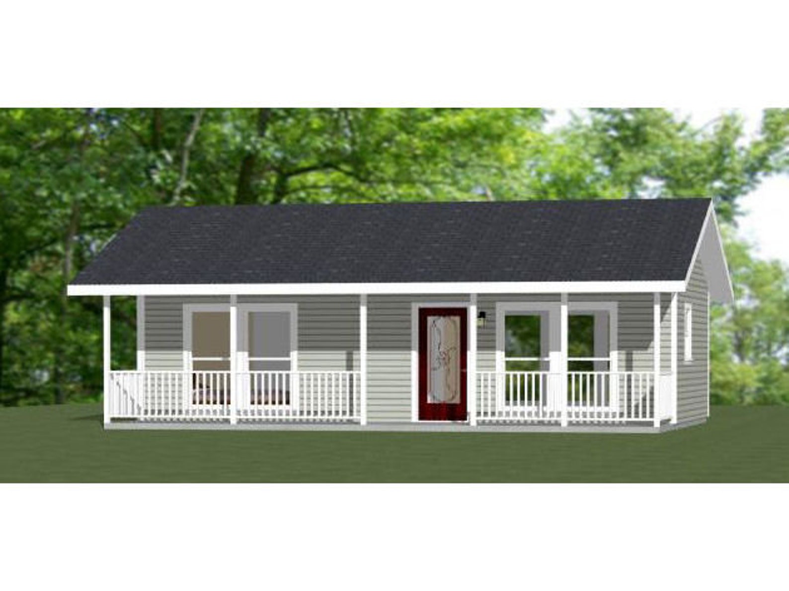 32x16 House -- 1-bedroom 1-bath -- 512 Sq Ft -- PDF Floor Plan ...