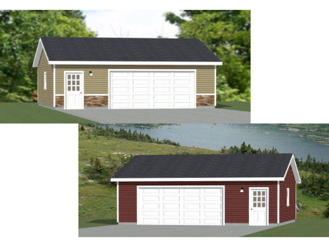 30x28 2-car Garages -- 840 Sq Ft -- 8ft Walls -- PDF Floor Plan ...