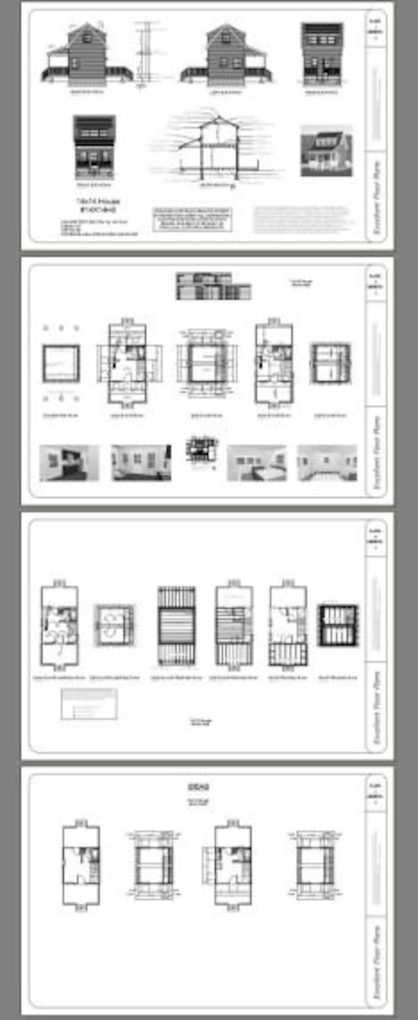 14x14 House 1-bedroom 1-bath 343 Sq Ft PDF Floor Plan - Etsy Canada