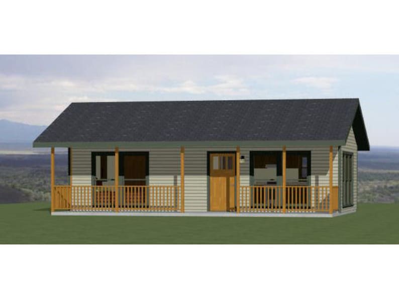 32x16 House -- 1-bedroom 1-bath -- 512 Sq Ft -- PDF Floor Plan ...