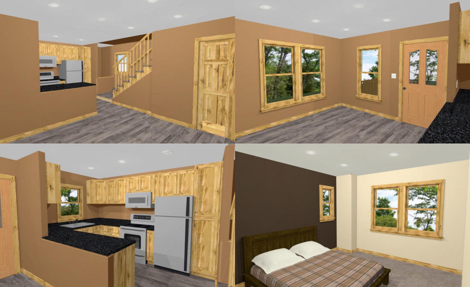 20x16 House 1-bedroom 1.5-bath 547 Sq Ft PDF Floor Plan Instant ...