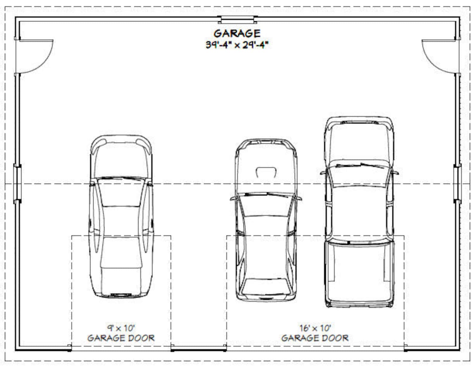 40x30 3-car Garage -- 1,200 Sq Ft -- PDF Floor Plan -- Instant Download ...