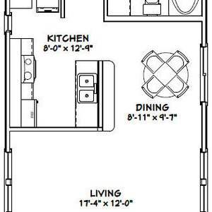 18x40 House -- 1-bedroom 1-bath -- 720 Sq Ft -- PDF Floor Plan ...