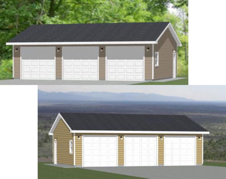 36x28 2-car Garages -- 1,008 Sq Ft -- PDF Floor Plan -- Instant ...