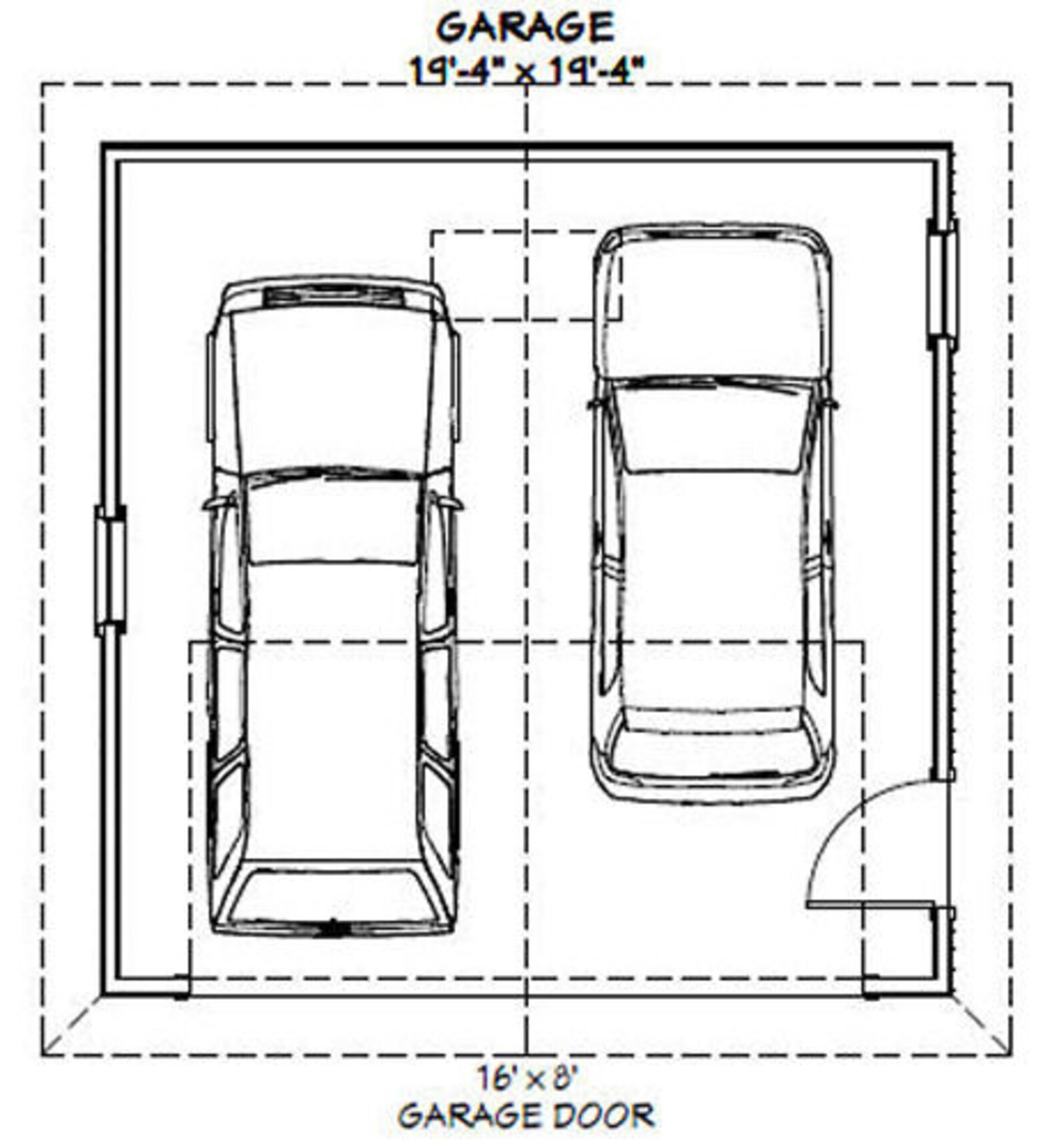 20x20 2-car Garages -- 400 Sq Ft -- 9ft Walls -- PDF Floor Plan ...