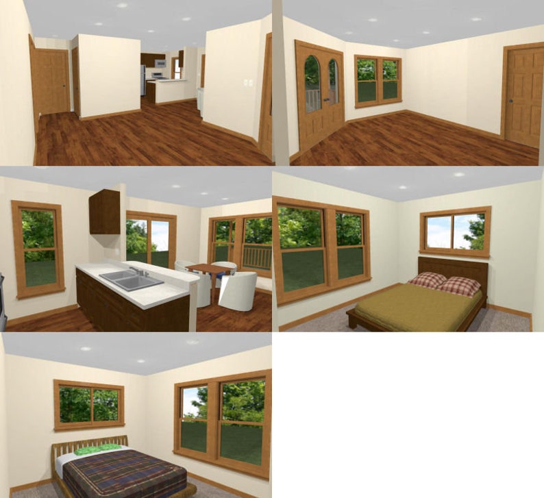 36x26 House -- 2-bedroom 1-bath -- 820 Sq Ft -- PDF Floor Plan ...