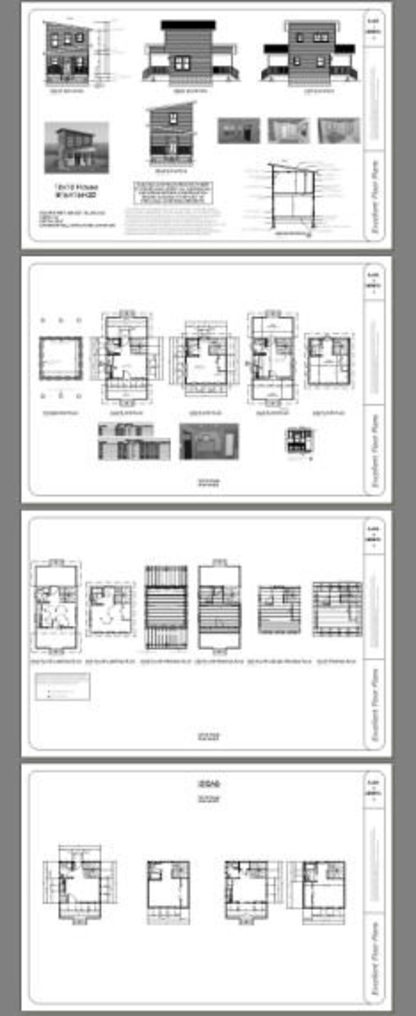 16x16 House -- 1-bedroom 1.5-bath -- 465 Sq Ft -- PDF Floor Plan ...