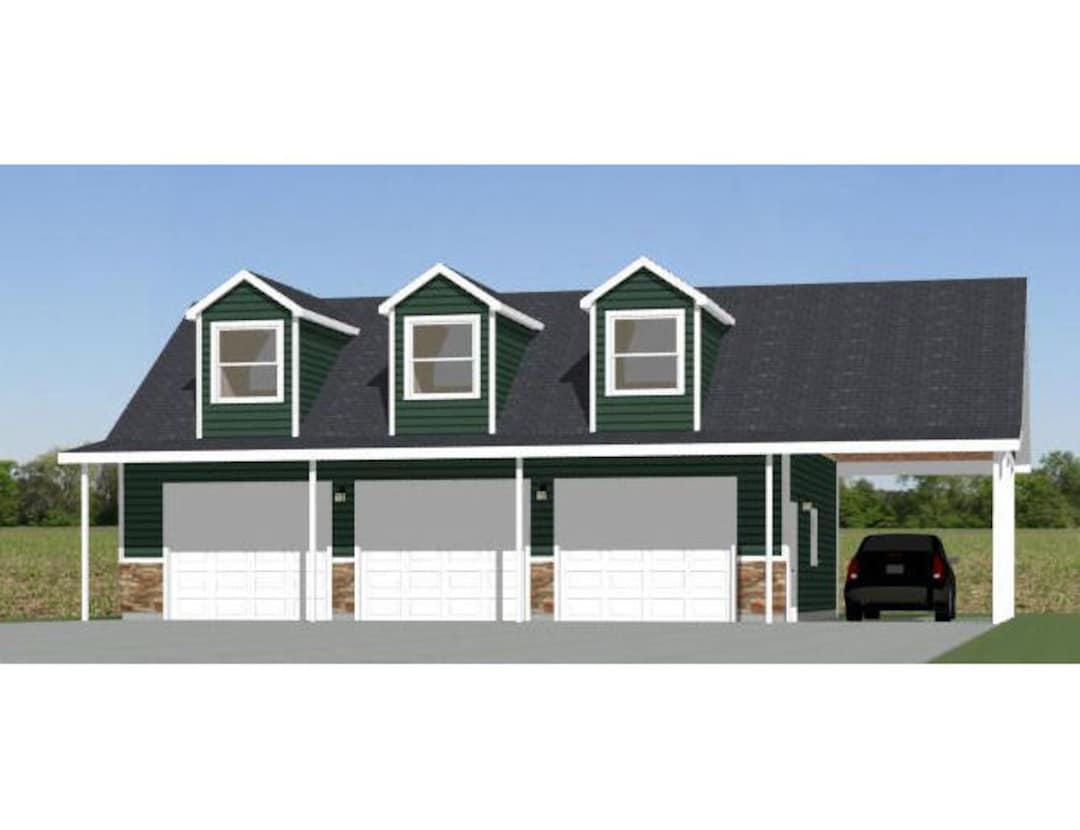 40x30 3-car Garage -- 1,894 Sq Ft -- PDF Floor Plan -- Instant Download ...