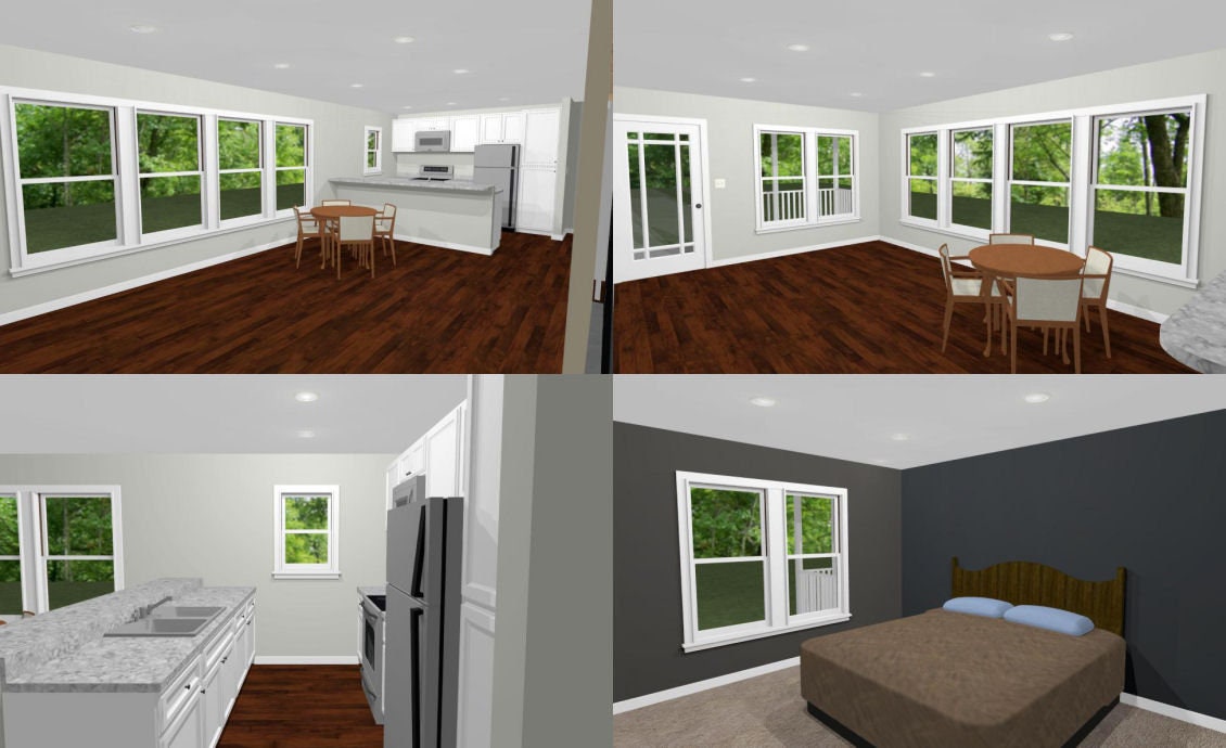 32x28 House -- 1-bedroom 1-bath -- 824 Sq Ft -- PDF Floor Plan ...