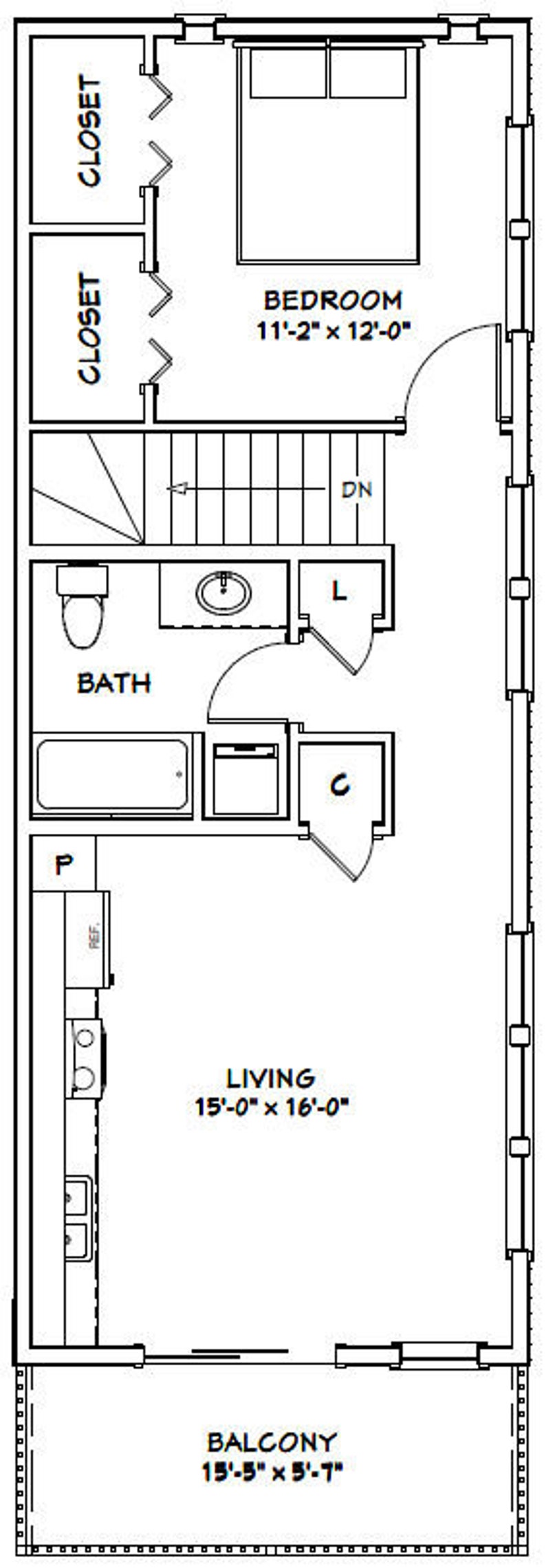 36x42 House 1-bedroom 1.5-bath 961 Sq Ft PDF Floor Plan Instant ...