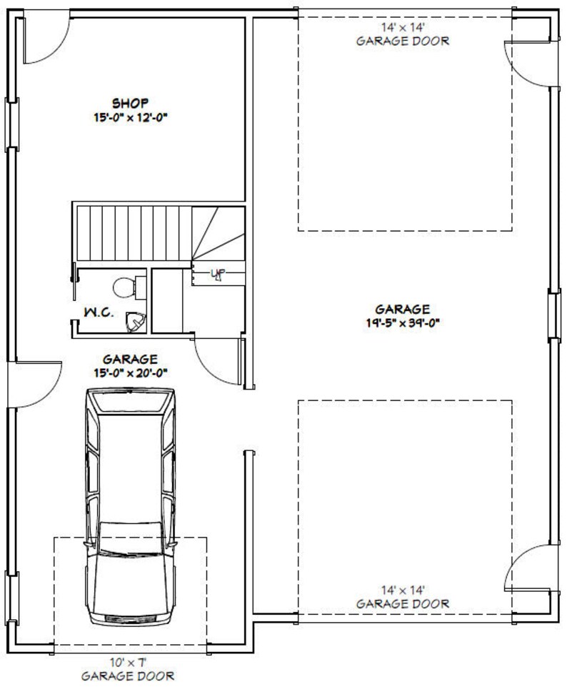 36x42 House 1-bedroom 1.5-bath 961 Sq Ft PDF Floor Plan Instant ...