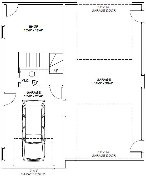 36x42 House 1-bedroom 1.5-bath 961 Sq Ft PDF Floor Plan Instant ...