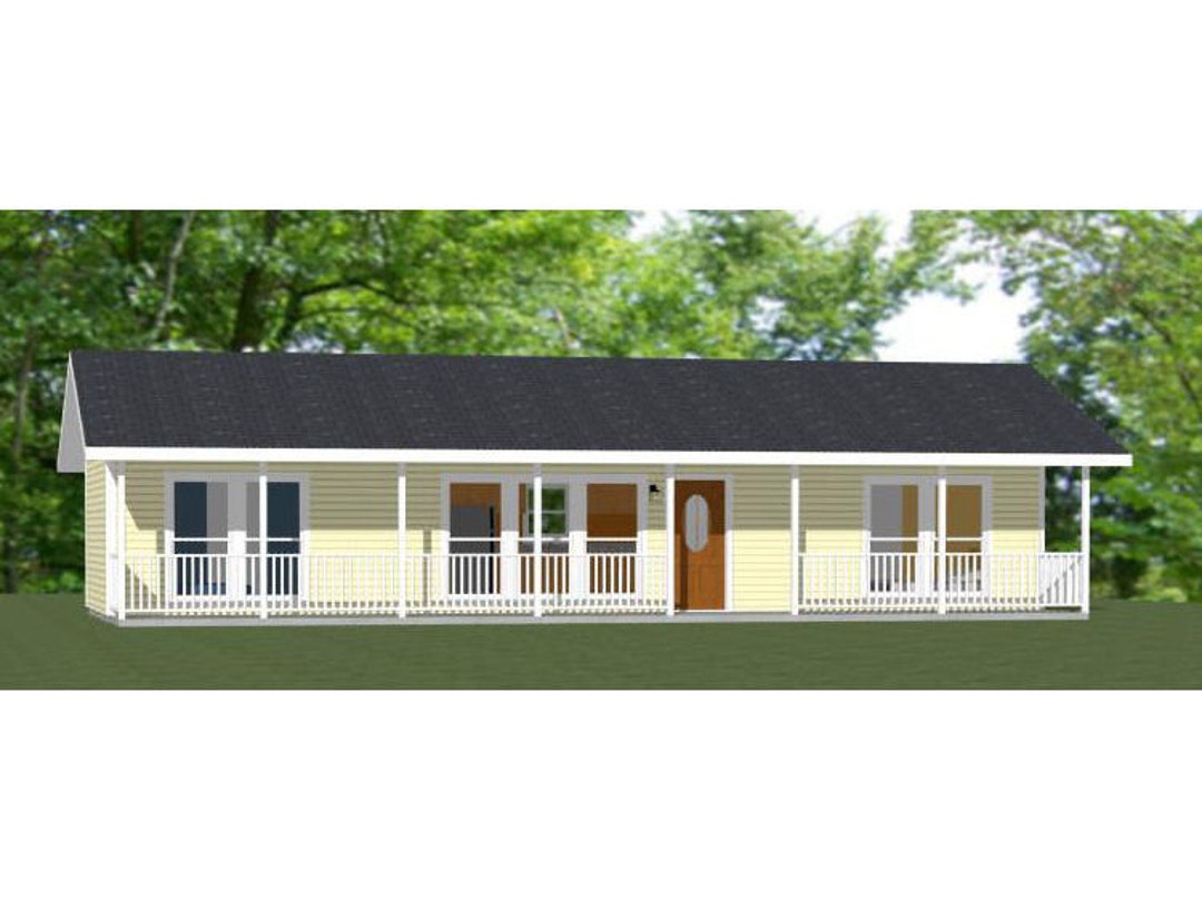 48x16 House -- 2-bedroom 2-bath -- 768 Sq Ft -- PDF Floor Plan ...