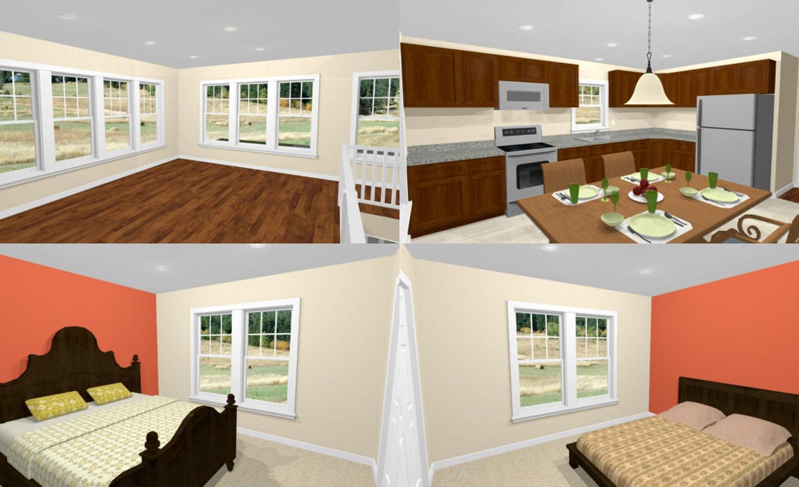 30x32 House -- 2-bedroom 1.5 Bath -- 961 Sq Ft -- PDF Floor Plan ...