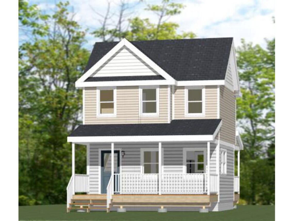 20x16 House -- 2-bedroom 1-bath -- 630 Sq Ft -- PDF Floor Plan ...