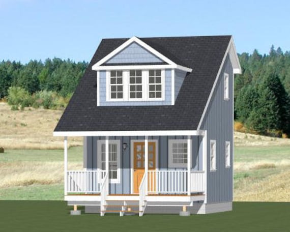 16x16 House Plans 16x16 House - 1 Bedroom 1.5 Bath - 433 Sq Ft