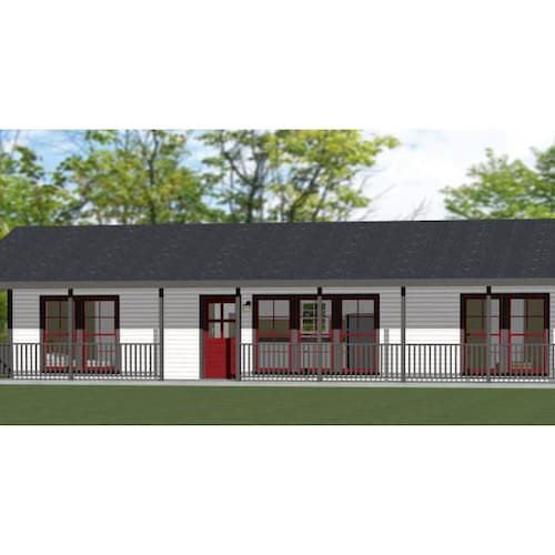 48x16 House 2-bedroom 2-bath 768 Sq Ft PDF Floor Plan - Etsy