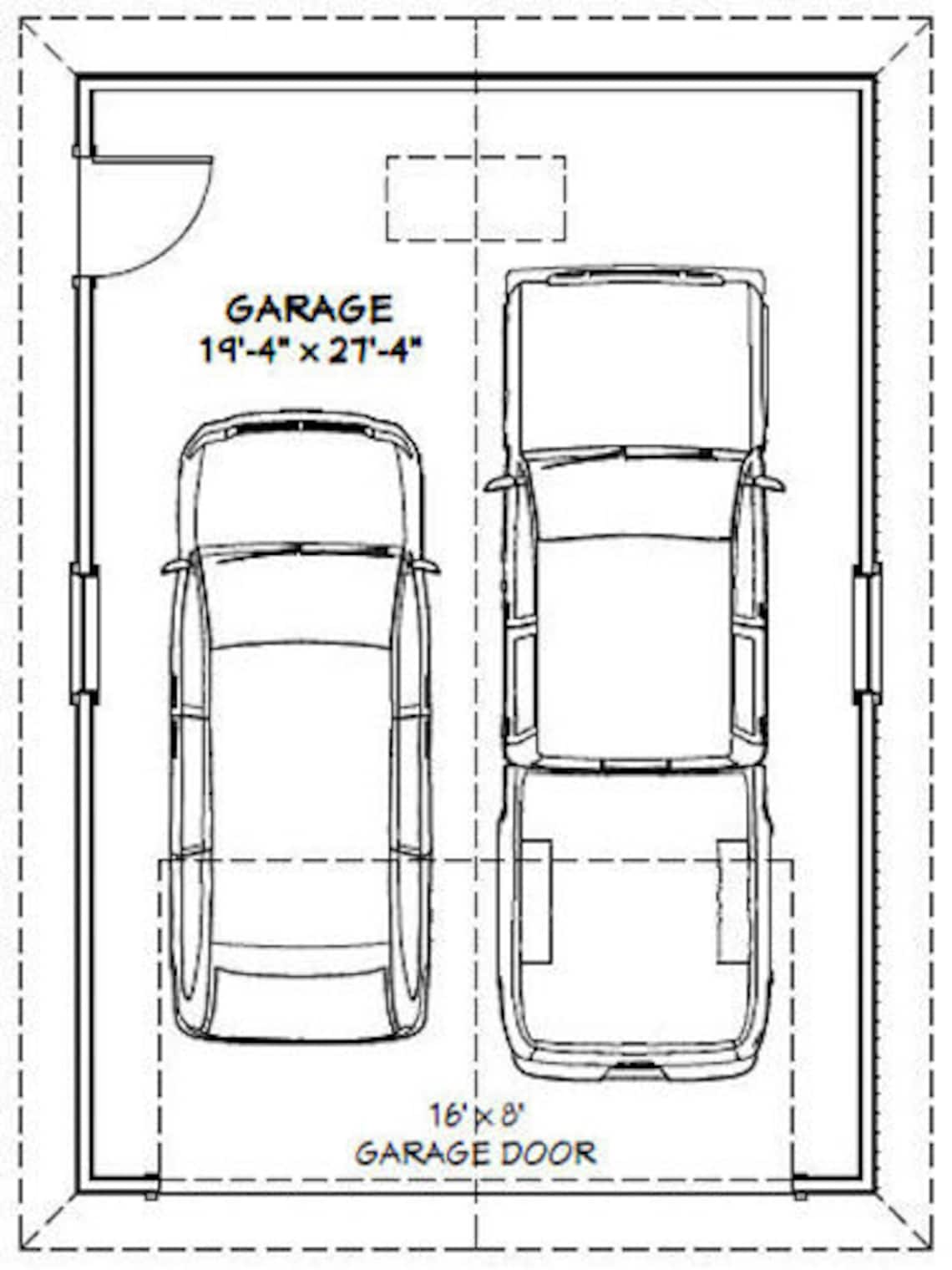 20x28 2-car Garages 560 Sq Ft 9ft Walls PDF Floor Plan Instant Download ...