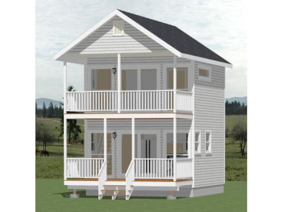 16x16 House W/ Loft PDF Floor Plan 493 Sq Ft - Etsy