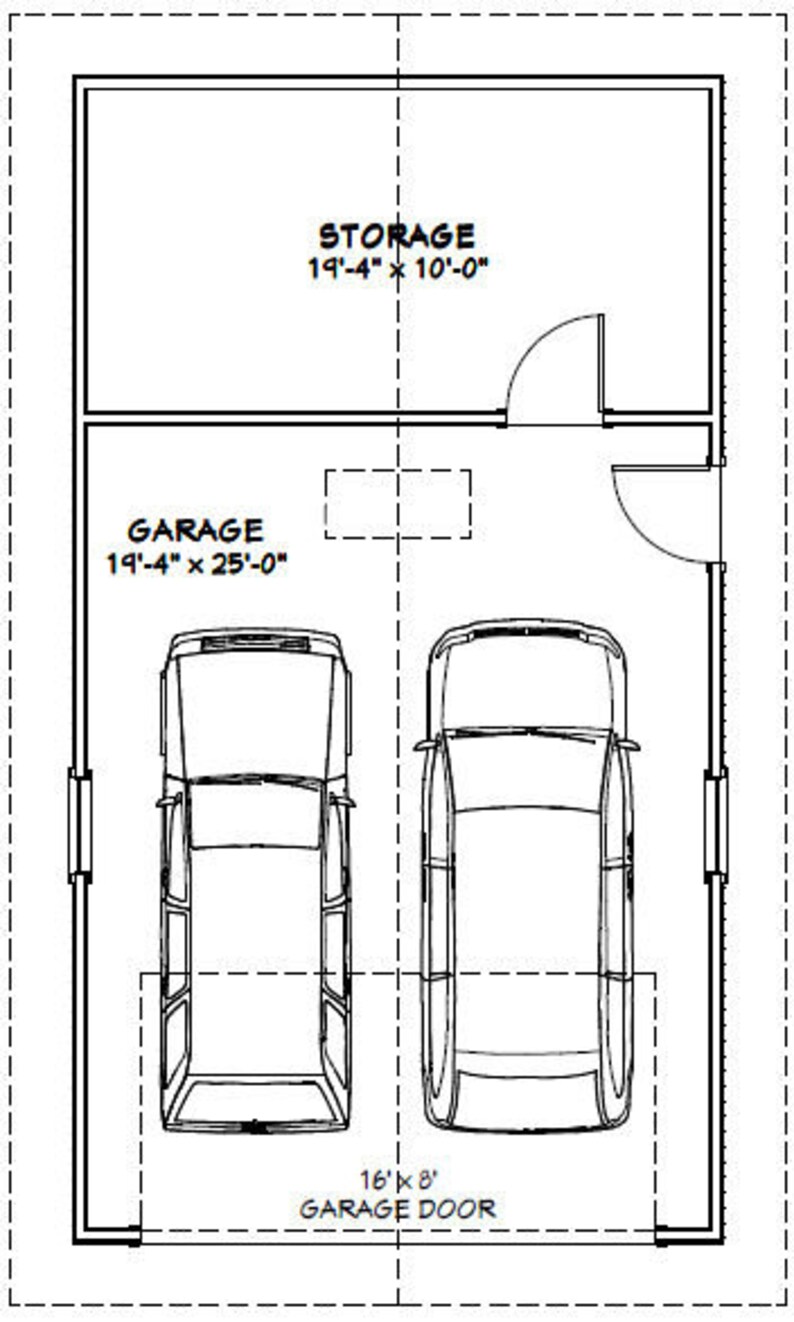 20x36 2-car Garages -- 720 Sq Ft -- 9ft Walls -- PDF Floor Plan ...