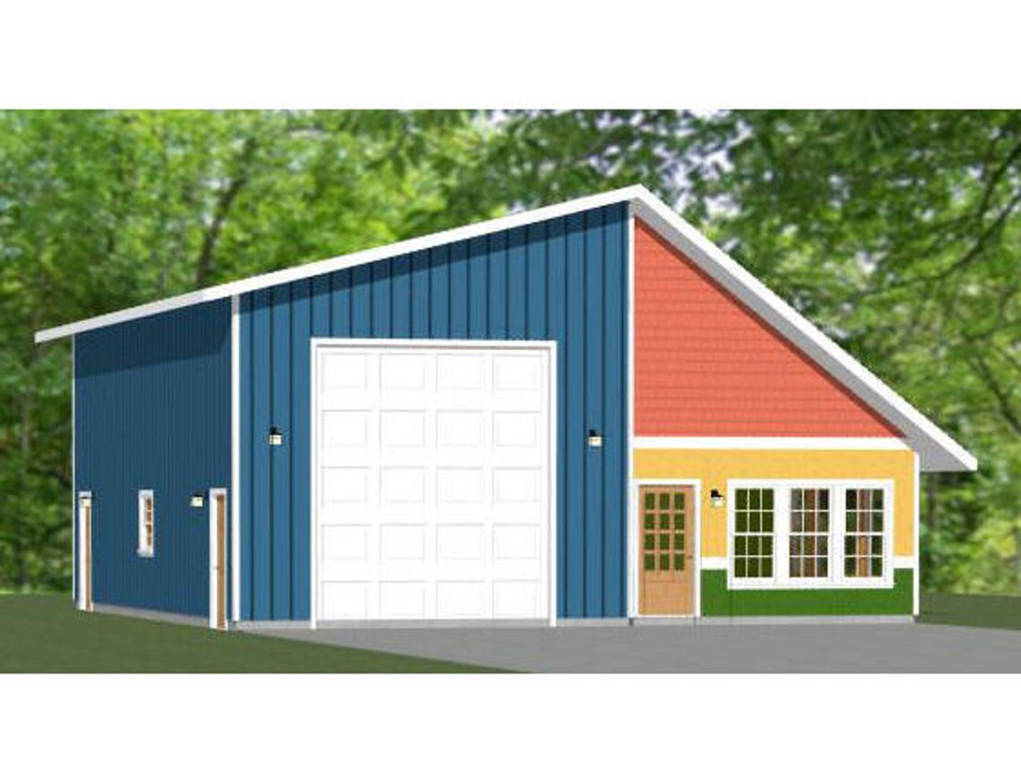 36x42 1-RV Garage -- 1 Bedroom, 1 Bath -- 1,480 Sq Ft -- PDF Floor Plan ...