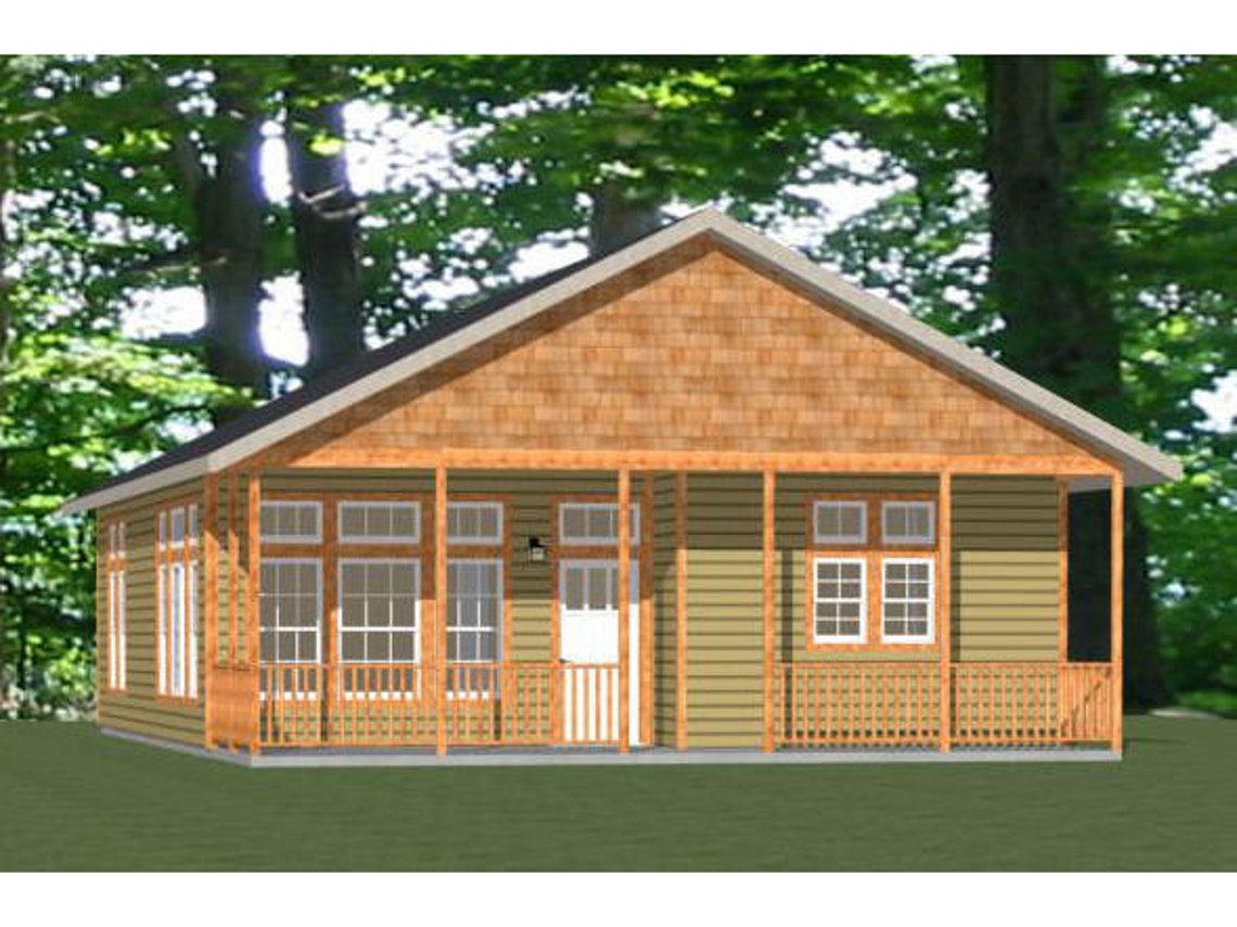 30x40 House -- 2-bedroom 2-bath -- 1,136 Sq Ft -- PDF Floor Plan ...