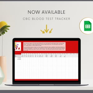 CBC Blood Test Tracker Health Lab Work Results Log Google Sheets Excel ...