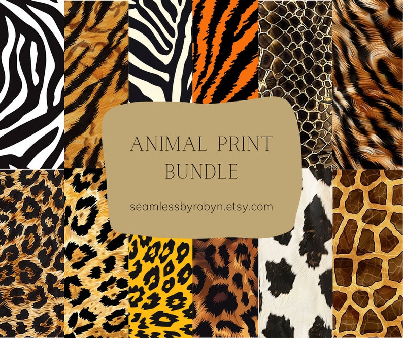 12-pack Animal Print Seamless Pattern Bundle Cheetah Leopard Zebra ...