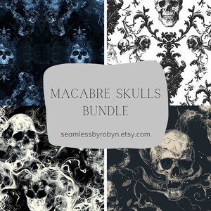 Gothic Dark Skulls and Imagery Seamless Patterns Bundle Macabre ...