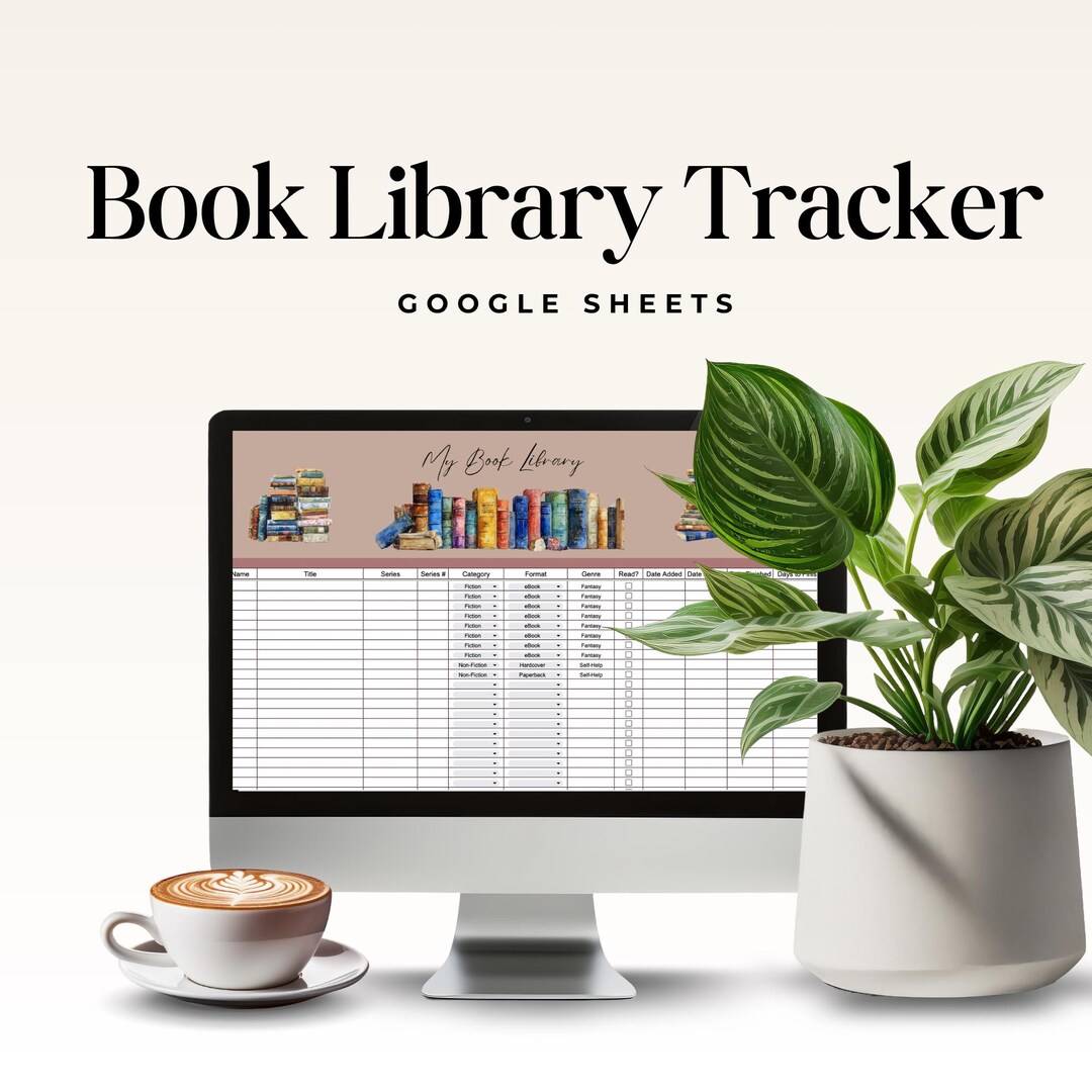 Book Library Tracker Game Reading Goal Spreadsheet Google Sheets to ...