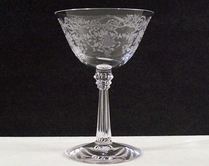 FOSTORIA ROMANCE elegant Etched Tall Champagne or Sherbet One Single 5 ...