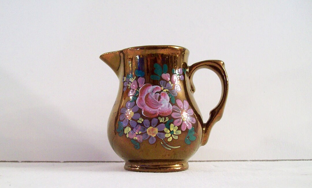 Copper Luster Creamer LUSTERWARE Bulbous Mini Creamer Very Small Hand ...