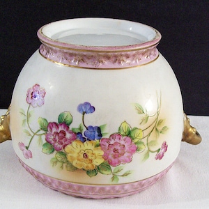 Antique Cache Pot or JARDINIERE Ceramic Transferware Fern Pot Plant Pot ...