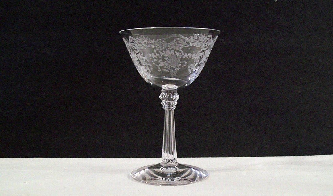 FOSTORIA ROMANCE elegant Etched Tall Champagne or Sherbet One Single 5 ...