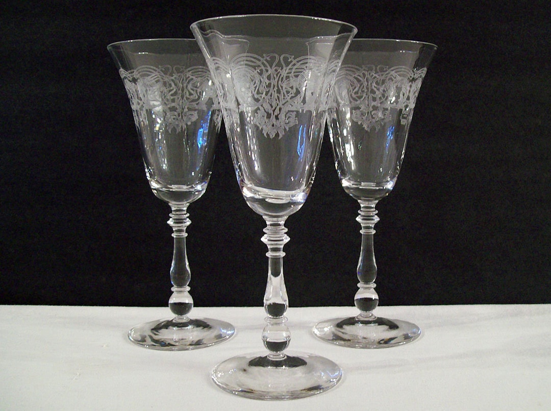BRYCE 854-1 Goblets – Set of Three – Elegant Glassware – Etch 854-1 ...