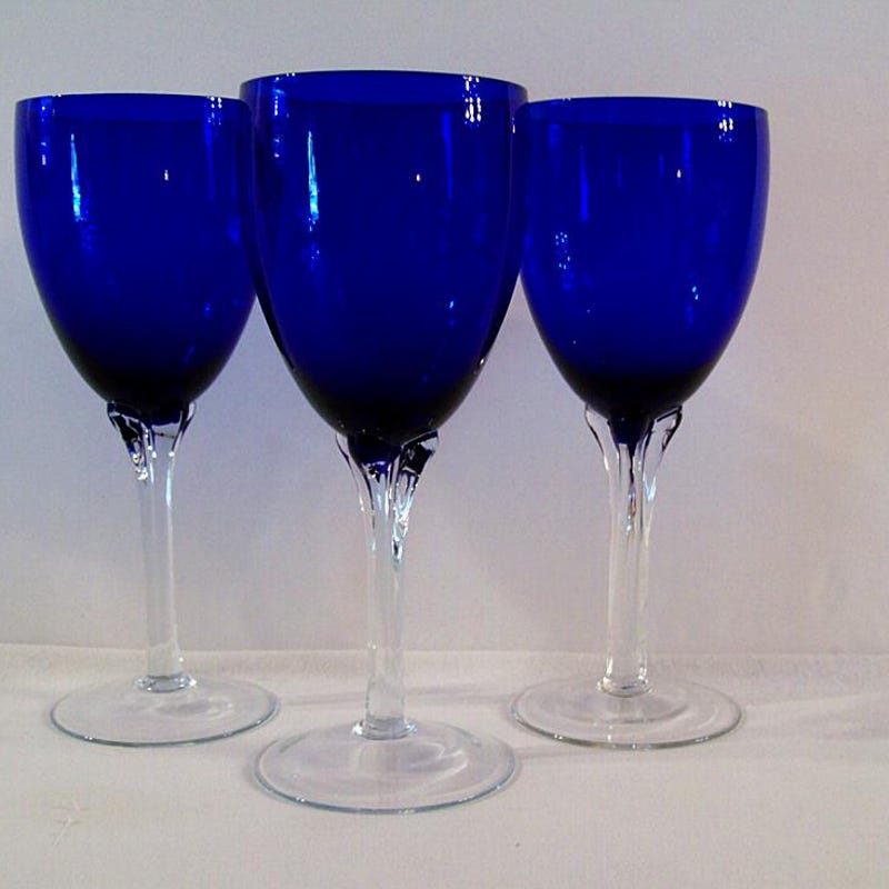 Cobalt Blue Goblets - Etsy