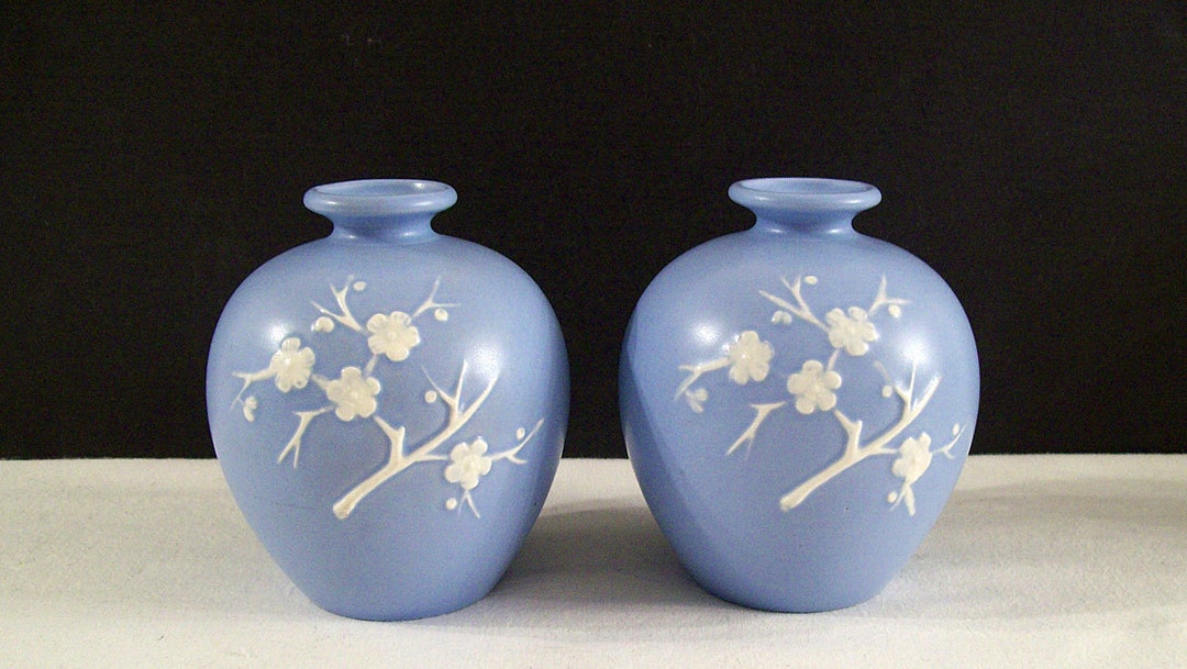 COPELAND SPODE Bulbous Bud Vases – A Pair – Cherry Blossom - Made in ...