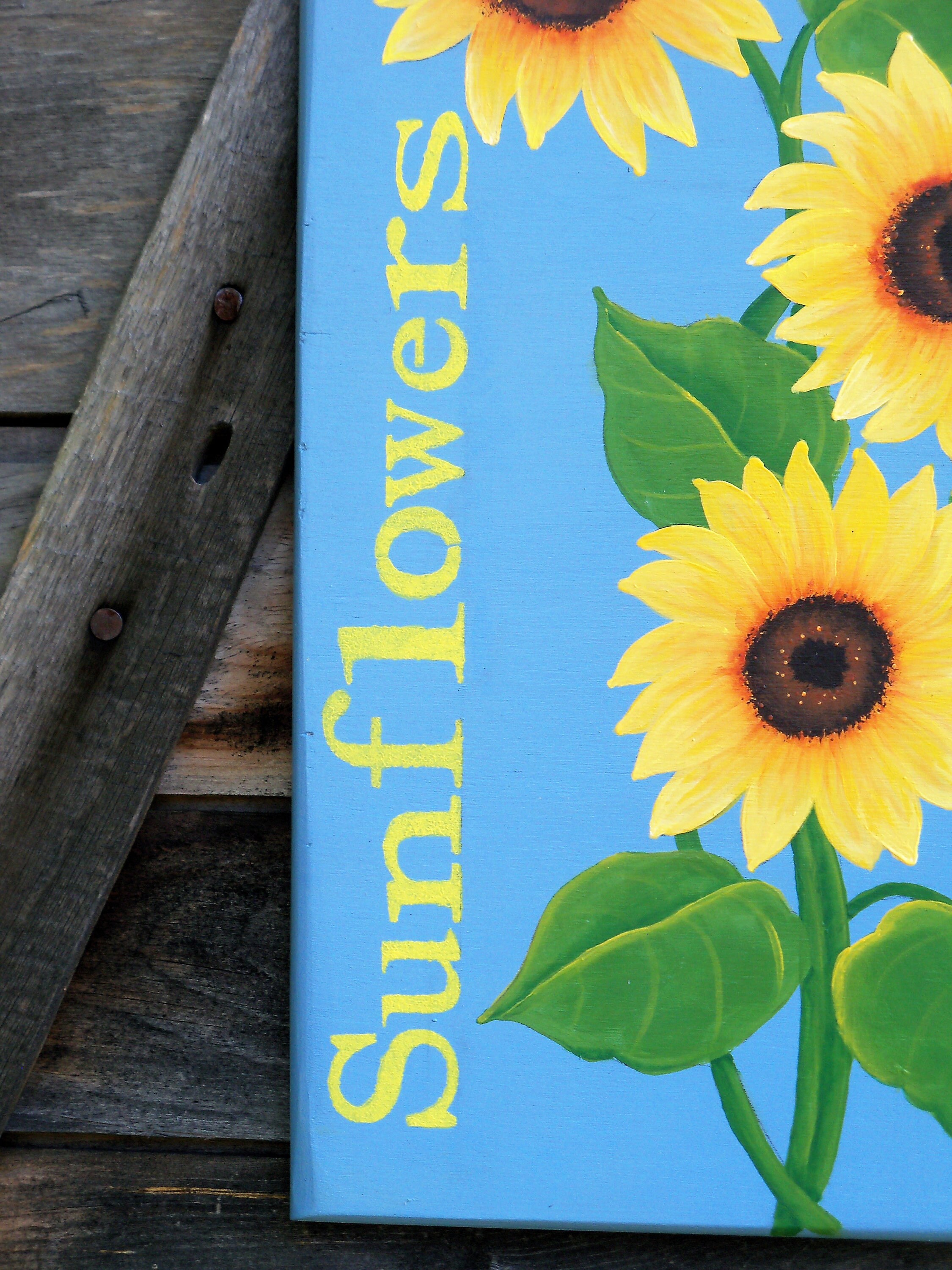 Yellow Sunflower Sign /hand Painted Sign / Sunflower Wall Decor ...