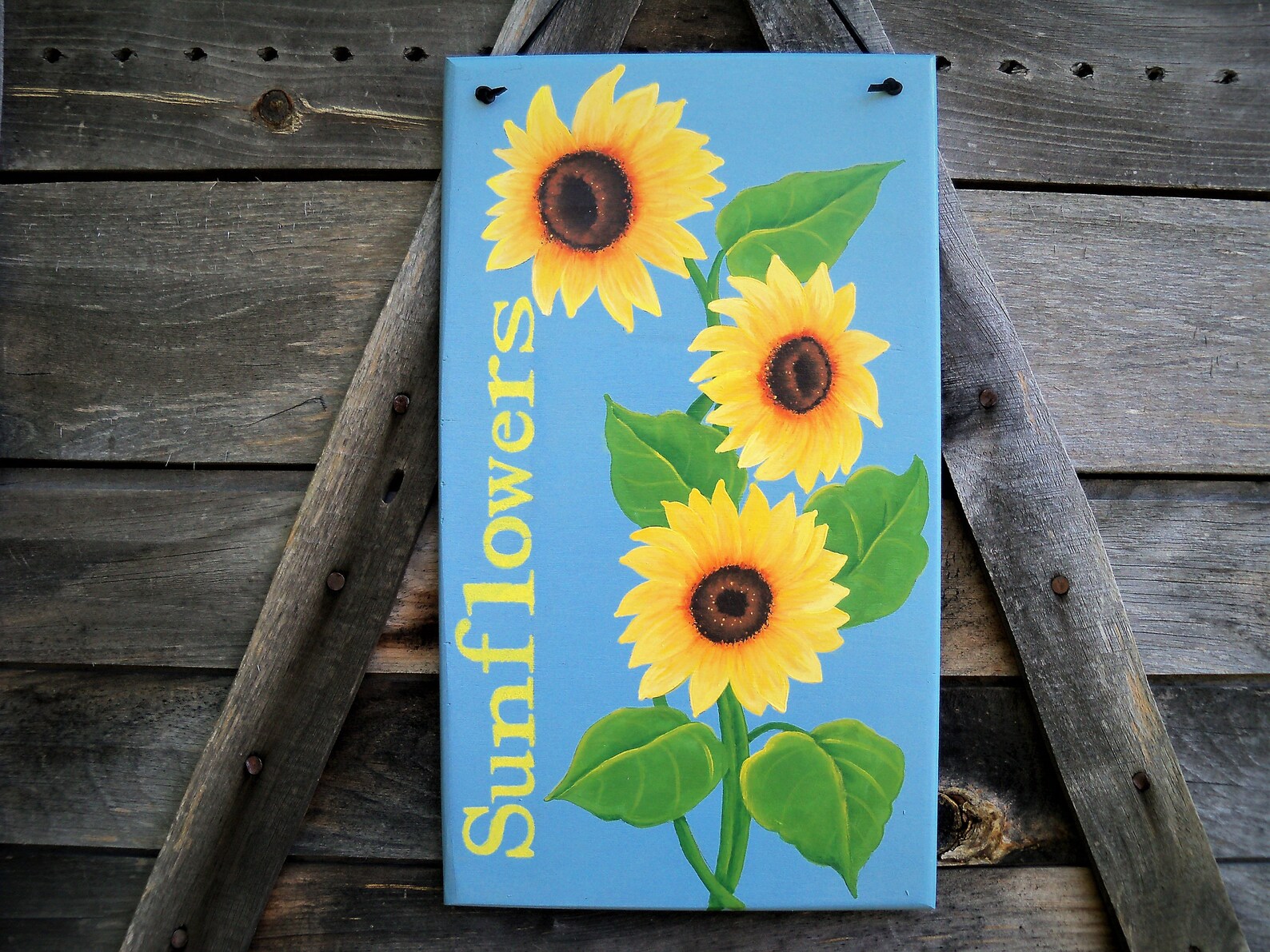 Yellow Sunflower Sign /hand Painted Sign / Sunflower Wall Decor ...