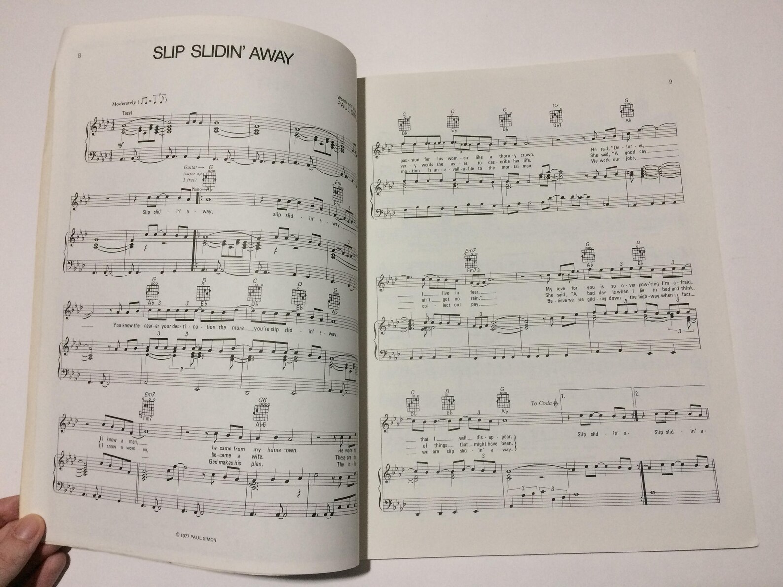 1977 Paul Simon Sheet Music Book Greatest Hits Etc 14 Song - Etsy