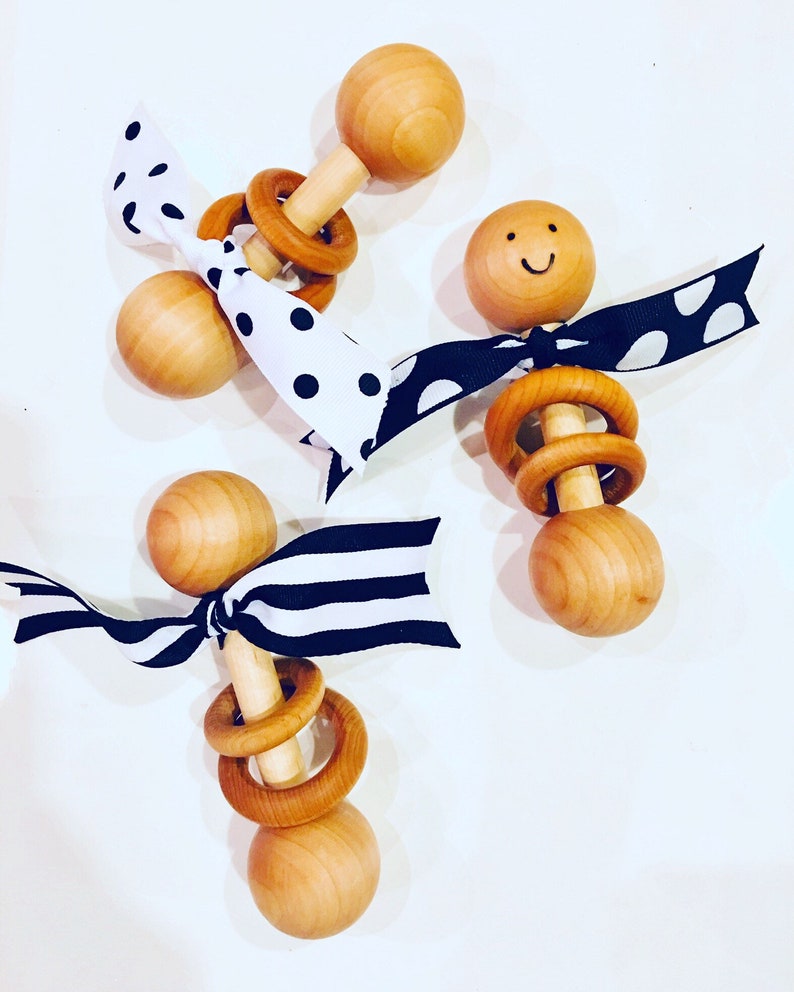 Classic Maple Ring Rattle – Handmade Hardwood Baby Rattle – Organic ...