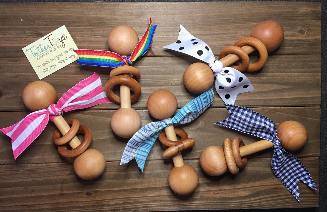 Classic Maple Ring Rattle – Handmade Hardwood Baby Rattle – Organic ...