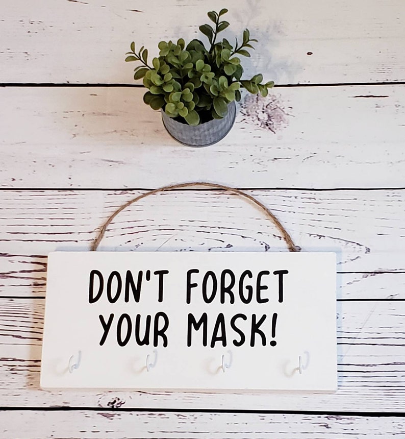 Don't Forget Your Mask Sign, Mask Storage, Mask Wall Sign, Mask Hanger ...