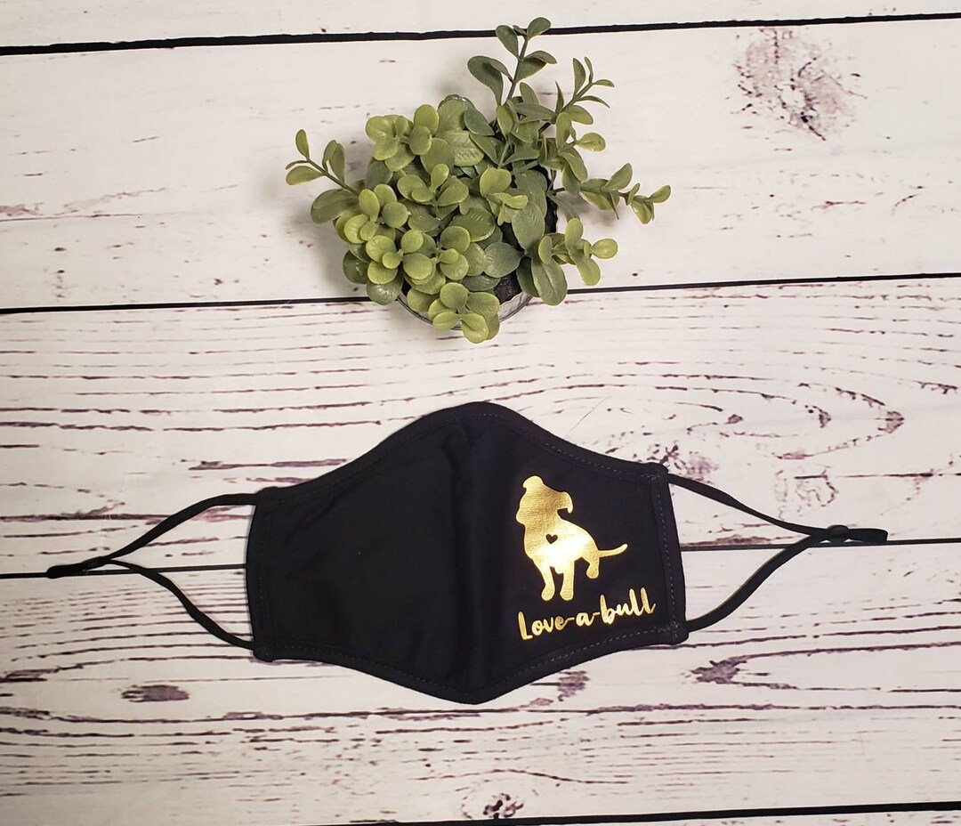 Love-a-bull Face Mask, Pitbull Face Mask, Funny Face Mask - Etsy
