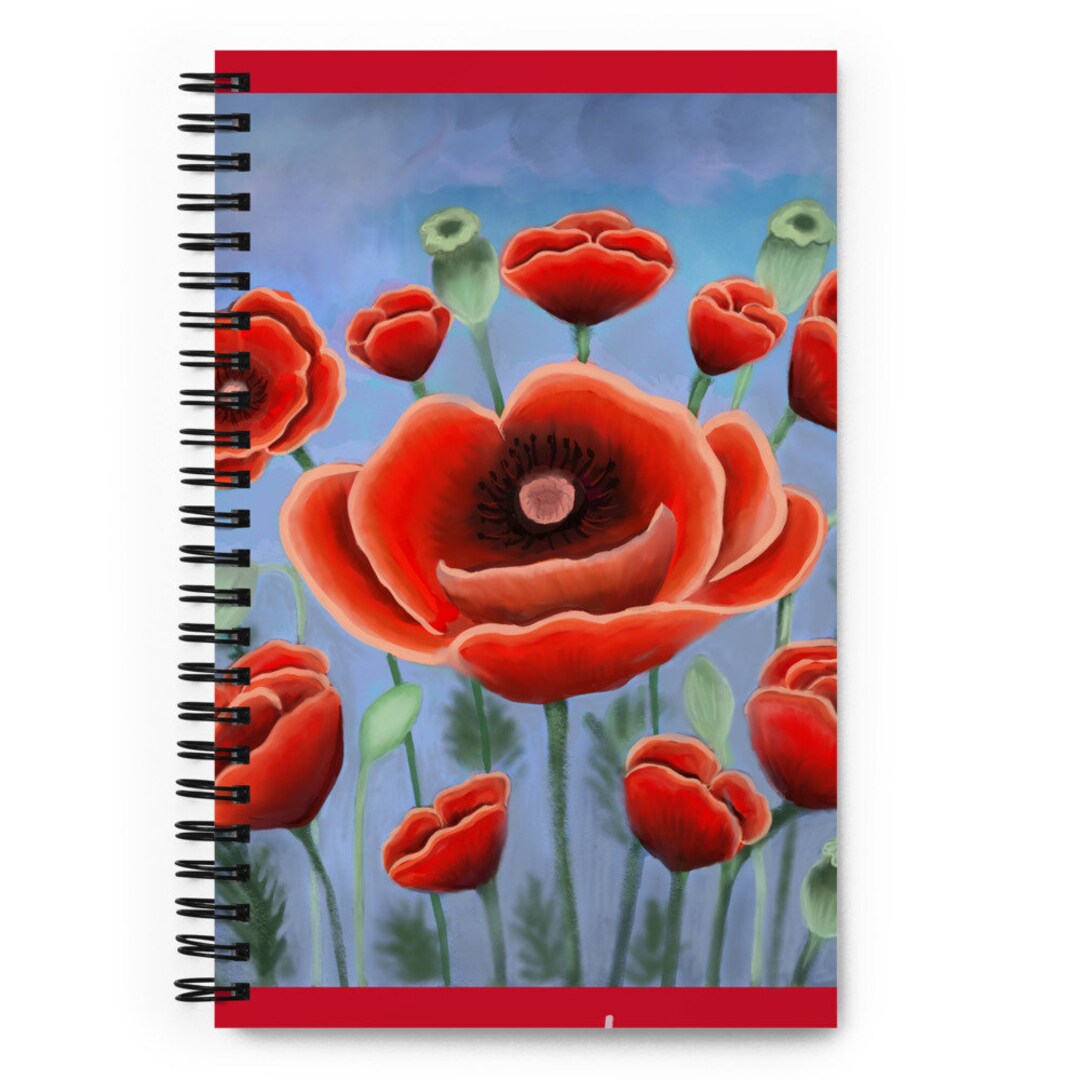 Poppy Spiral Notebook - Etsy