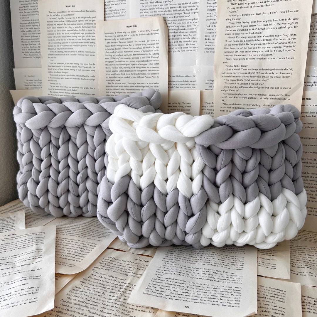 Grey and White Planner Pouch Thick Knotted Pouch A5 Case for Planner ...