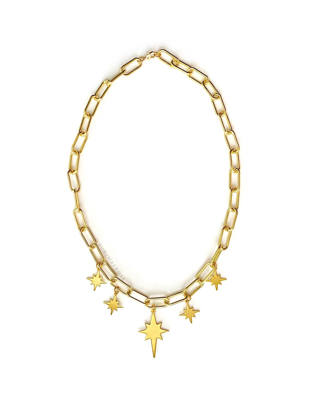 Reproduction 30s 40s Star Dangle Chain Necklace Made by Ruby Mae Rose ...