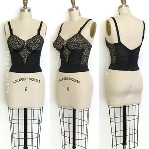 50s Lace Longline Bullet Bra • 1950s Vintage Bra • 36C - Etsy