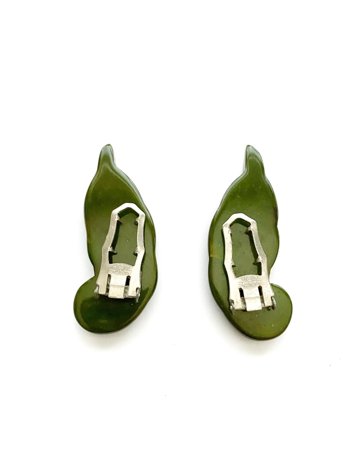 30s Leaf Carved Bakelite Dress Clips • 1930s Vintage - Etsy