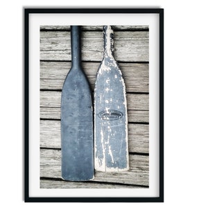 Vintage Blue Oars Photo, Nautical Art Photography, Classic Antique Boat ...